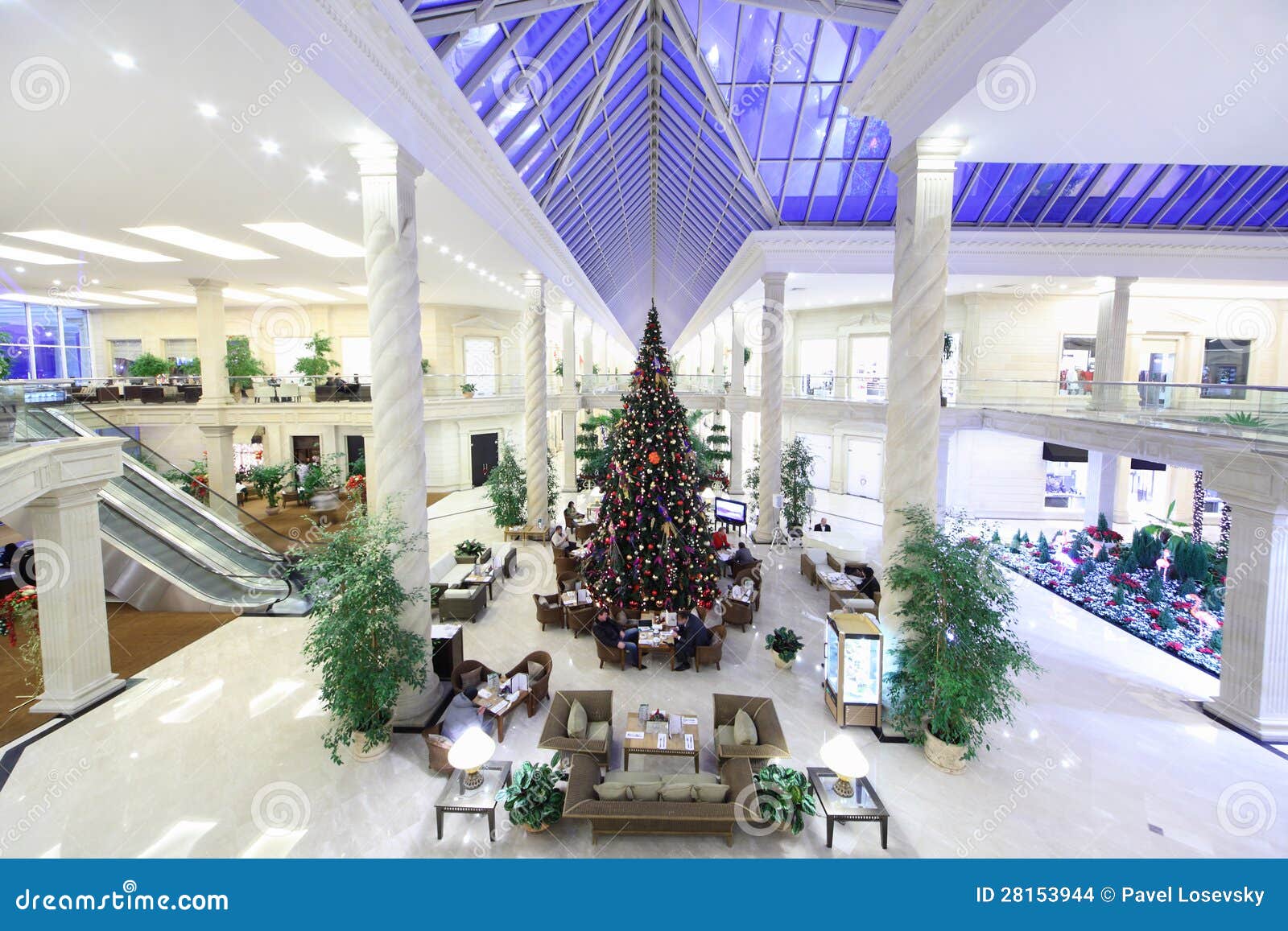 Hall with Christmas Tree in Crocus City Mall Editorial Stock Image ...