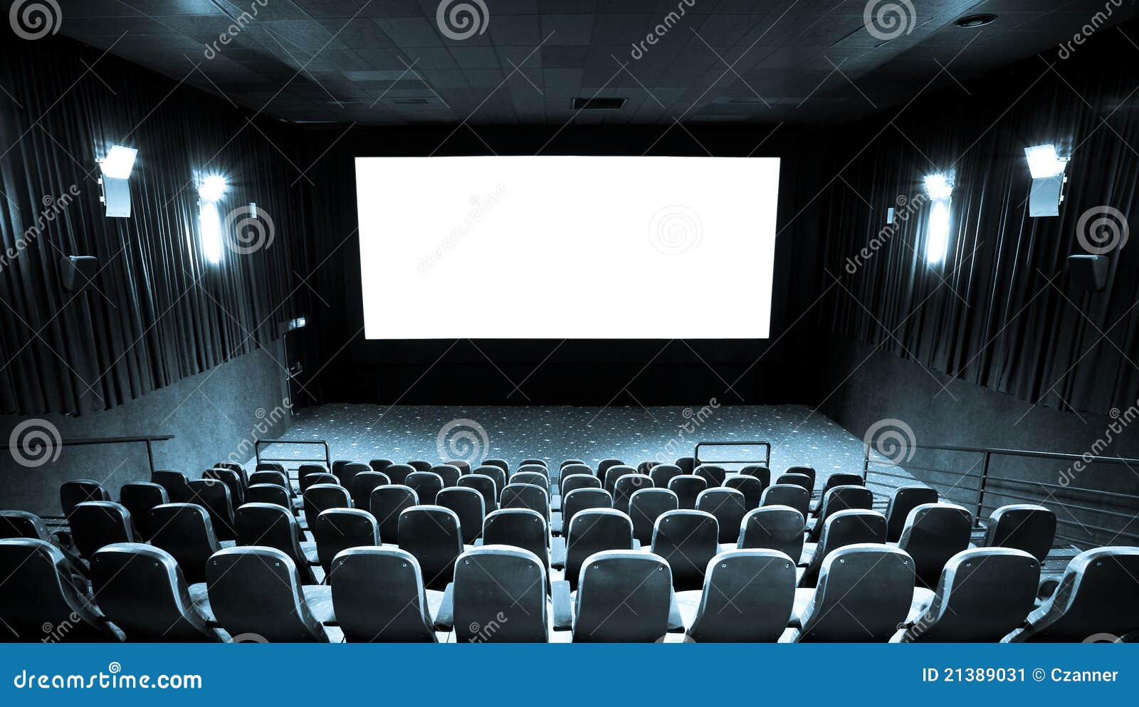 Hall of cinema stock image. Image of event, dark, blue - 21389031