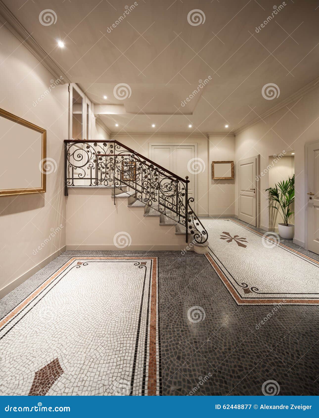 Hall of a Classical Mansion Stock Image - Image of building, elegance ...