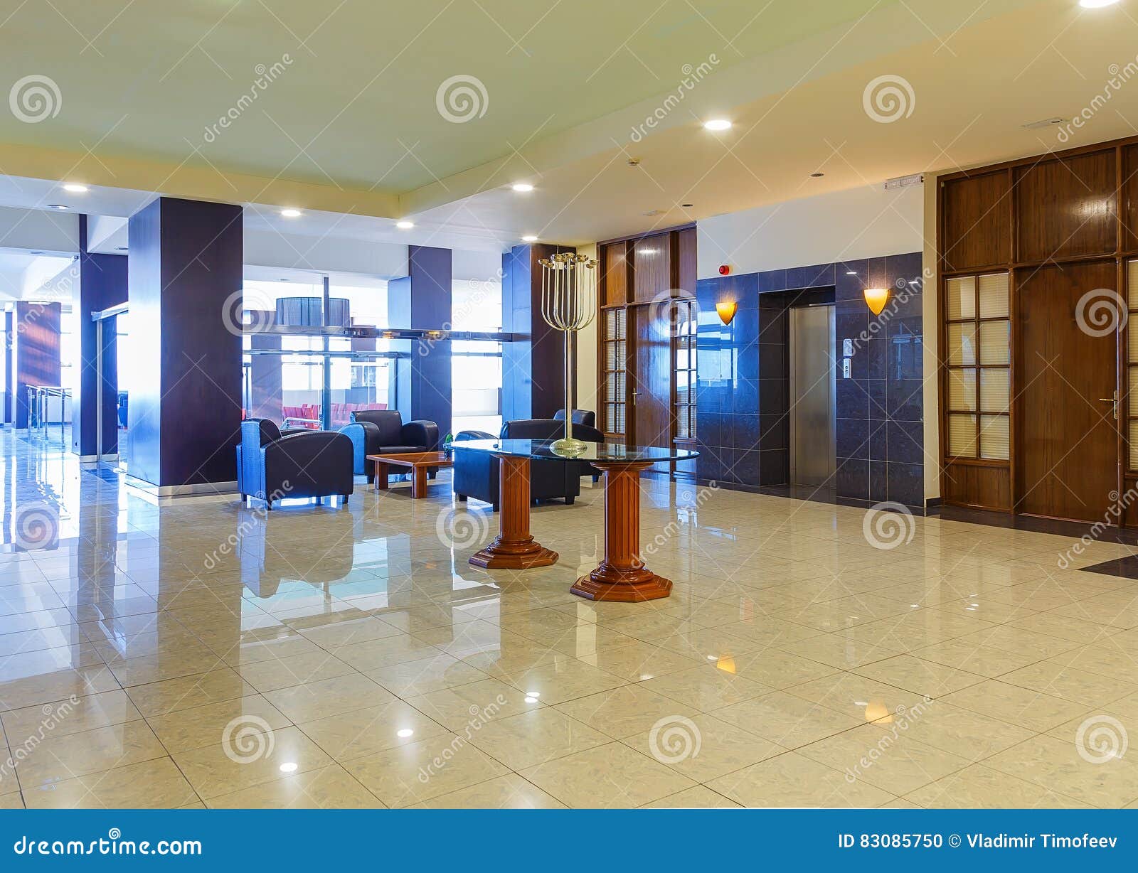 Hall with Comfortable Sofa in Modern Hotel Stock Photo - Image of ...