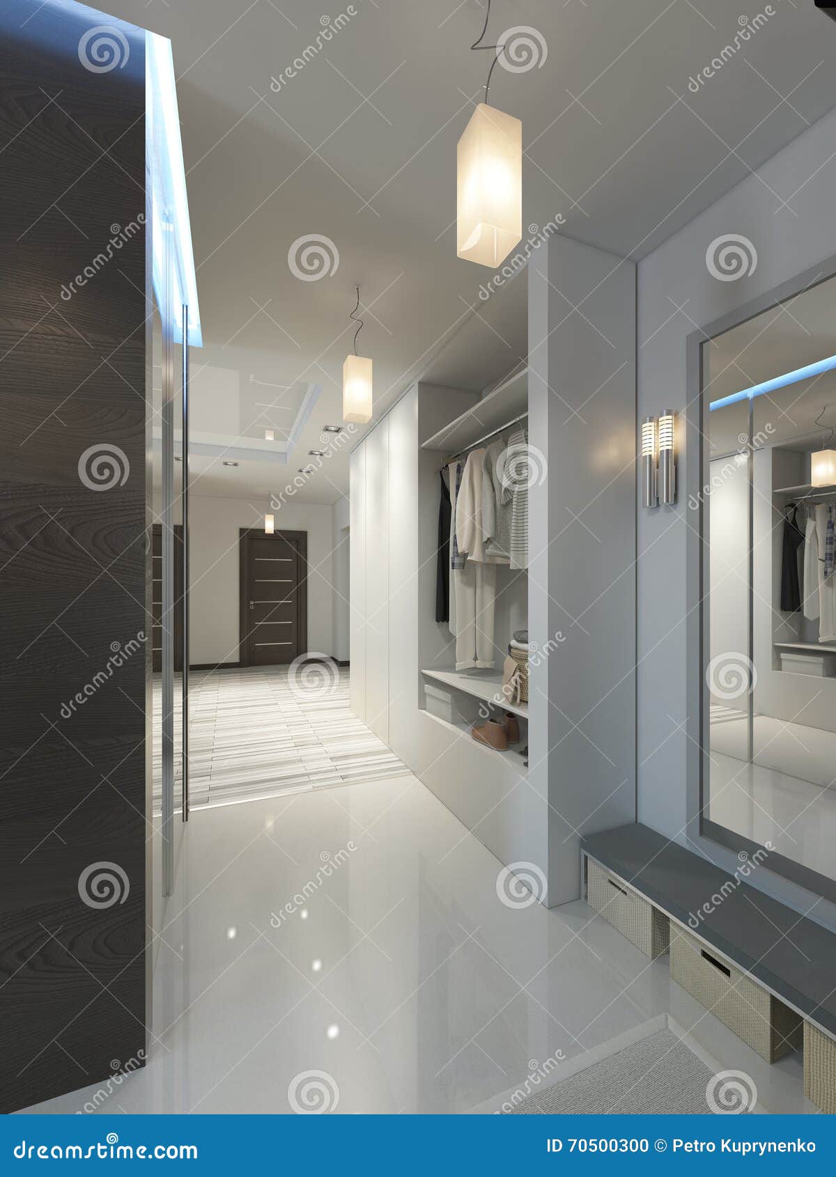 Hall with a Corridor in Contemporary Style with a Wardrobe and a Stock ...