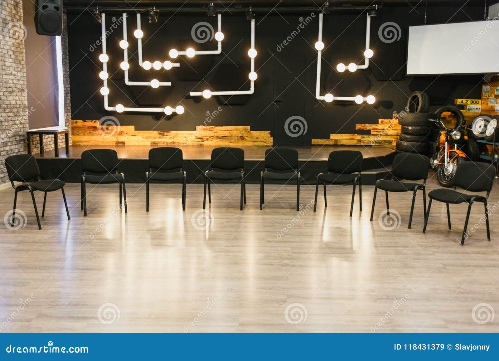 Hall for the Creative Class. Chairs are Arranged Stock Image - Image of ...