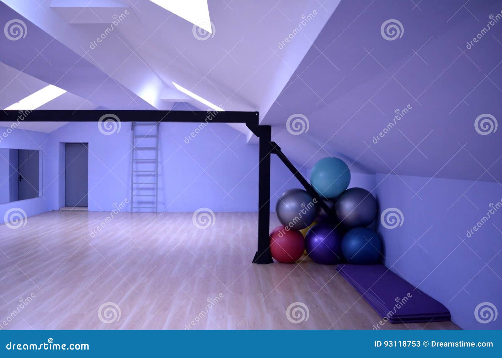 Hall for Dance and Gymnastics Lessons Stock Image - Image of white ...