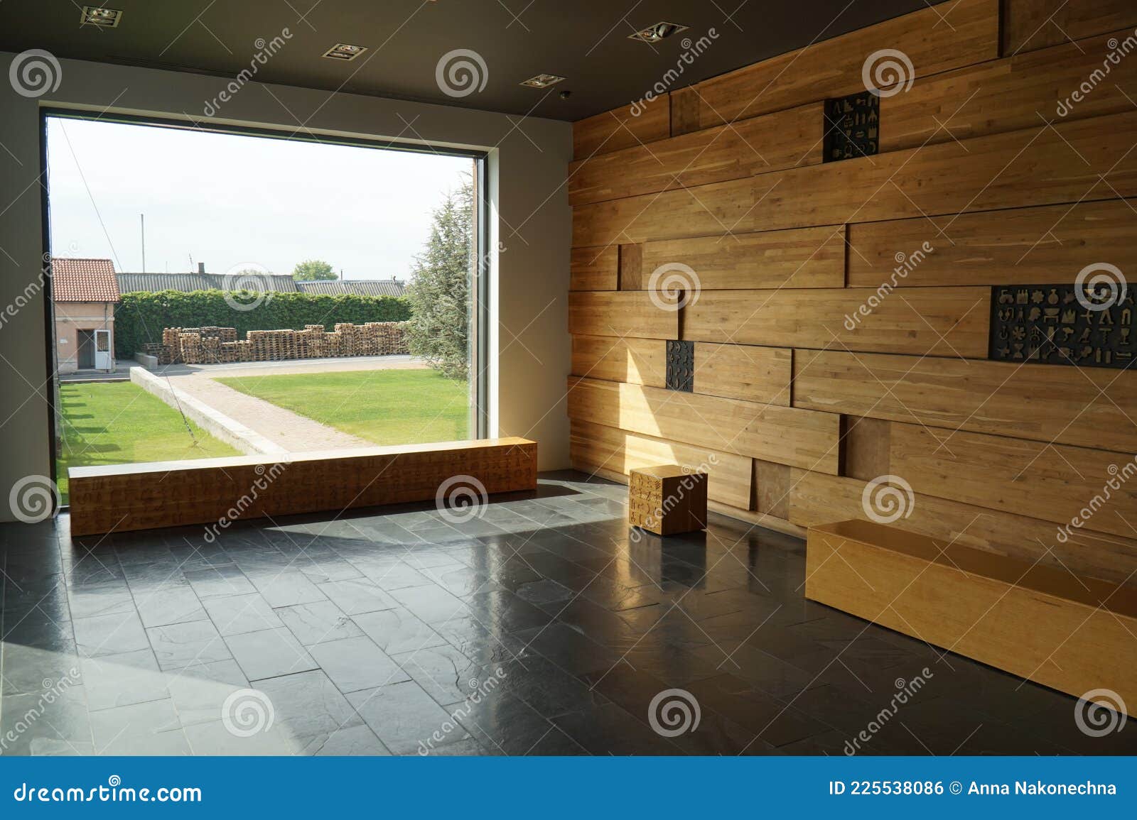 Hall Design with a Panoramic Window in a Modern Style. Stock Photo ...