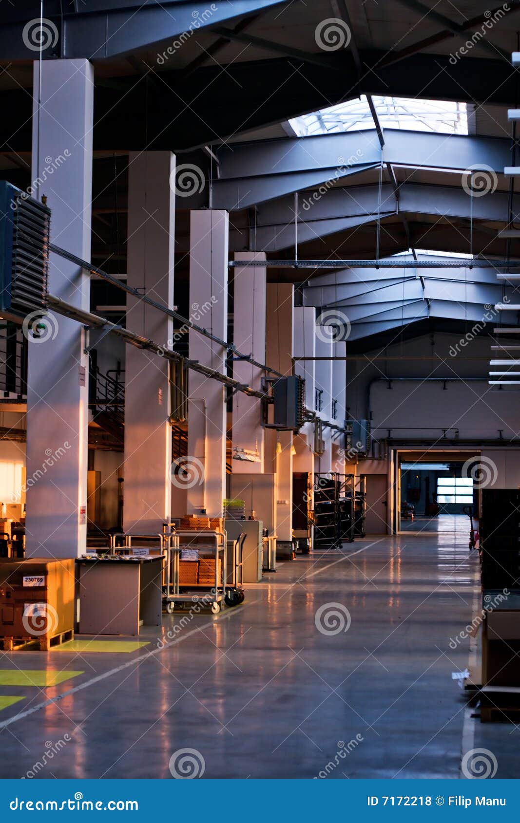 Hall of a factory stock photo. Image of building, rays - 7172218