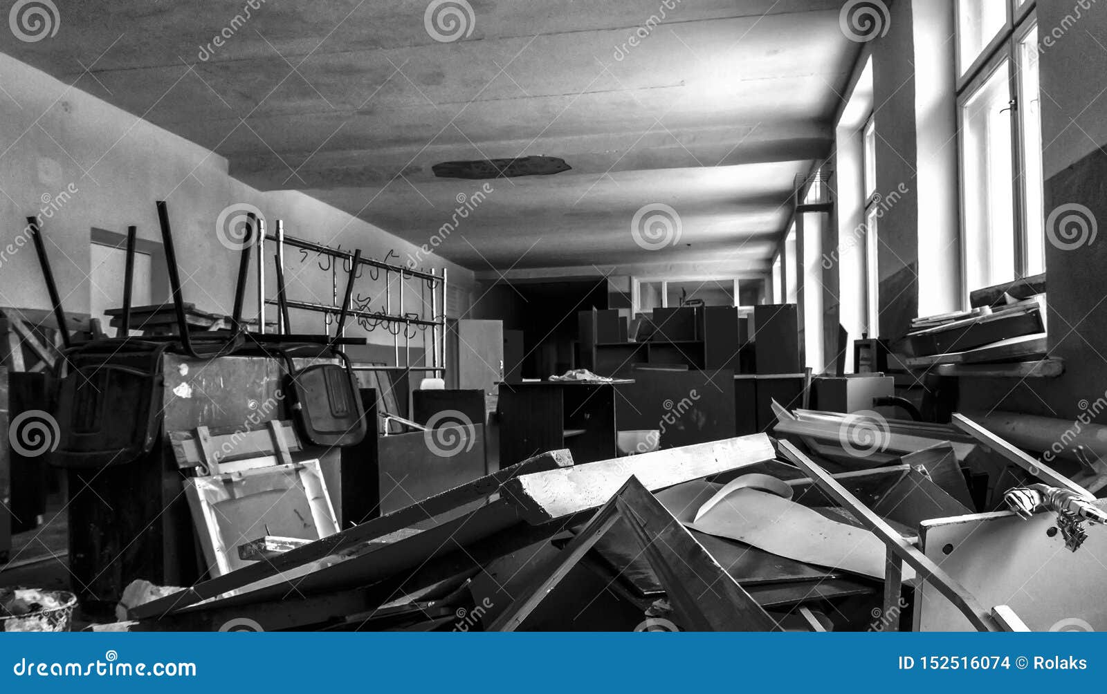 Hall with garbage stock photo. Image of consequences - 152516074