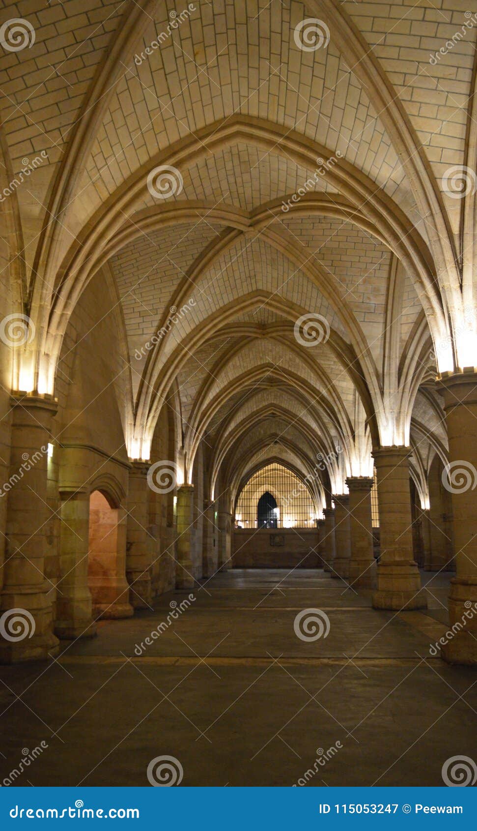 Vaulted Ceiling in the Conciergerie Paris France Stock Image - Image of ...