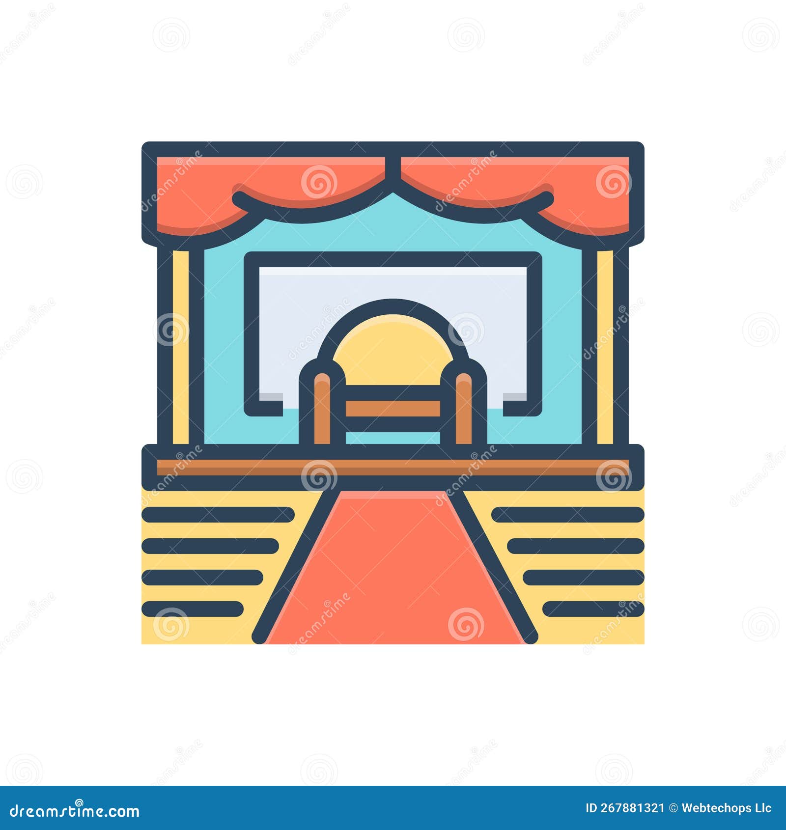 Color Illustration Icon for Hall, Assembly Hall and Auditorium Stock ...