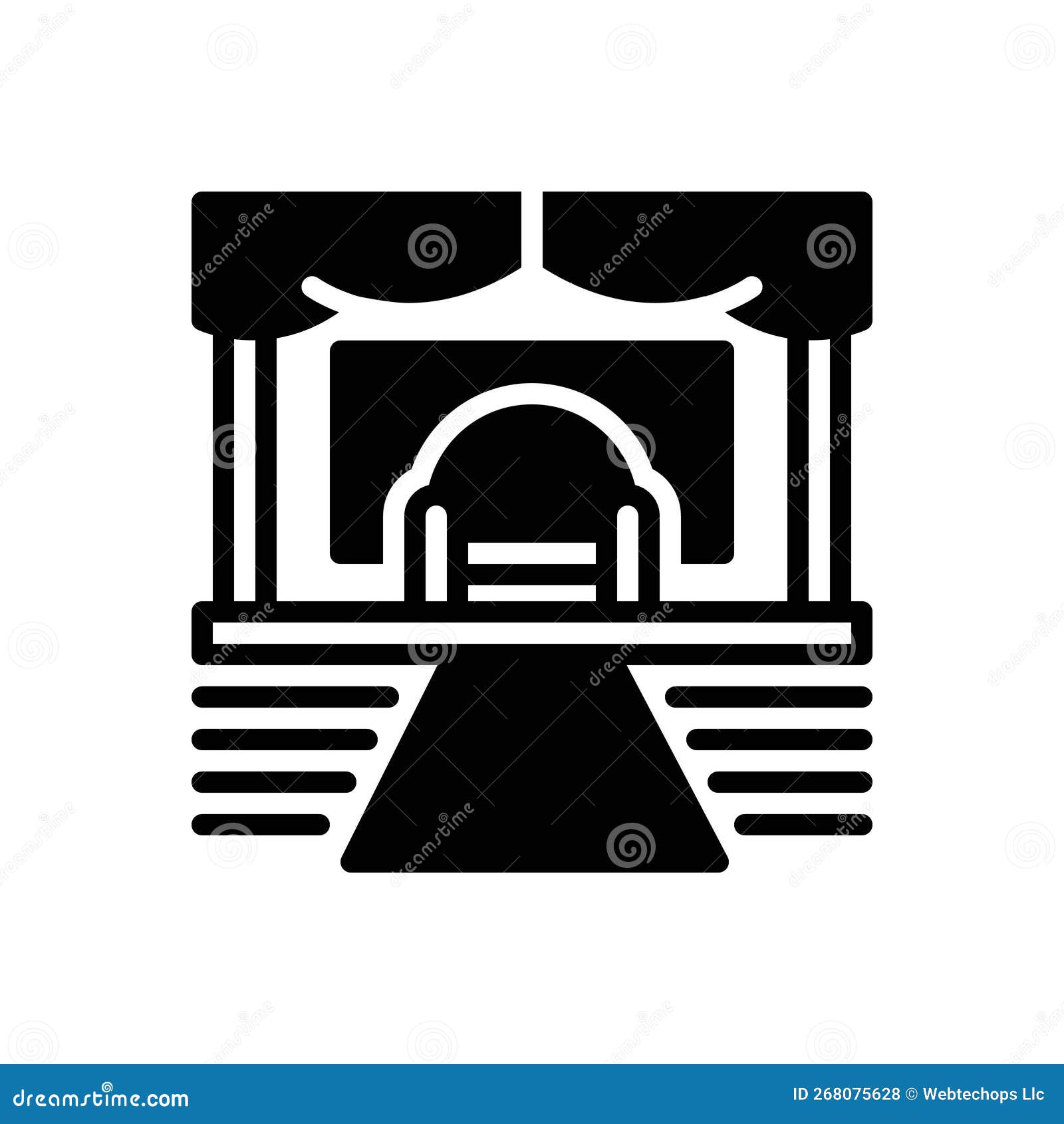 Black Solid Icon for Hall, Assembly Hall and Chamber Stock Illustration ...