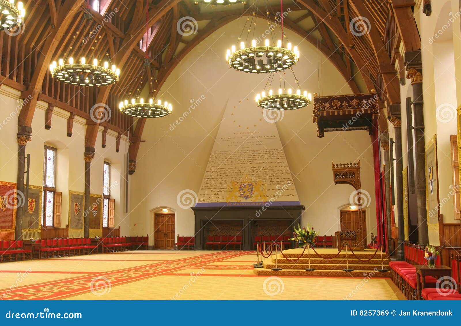 Hall of Knights stock image. Image of knights, chandeliers - 8257369