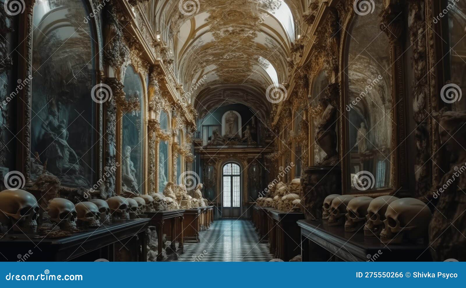 Hall of a Magnificent Baroque Palace Generative AI Stock Photo - Image ...