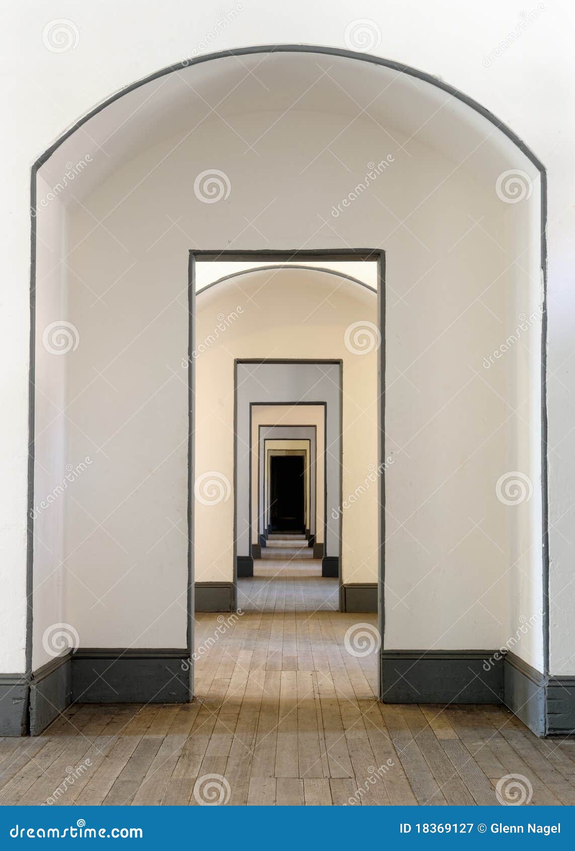 Hall of many doors stock image. Image of doors, interior - 18369127