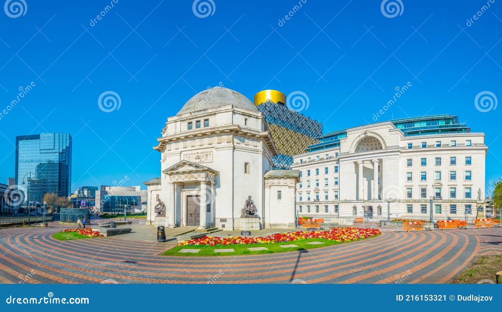 Hall of Memory, Library of Birmingham and Baskerville House, England ...