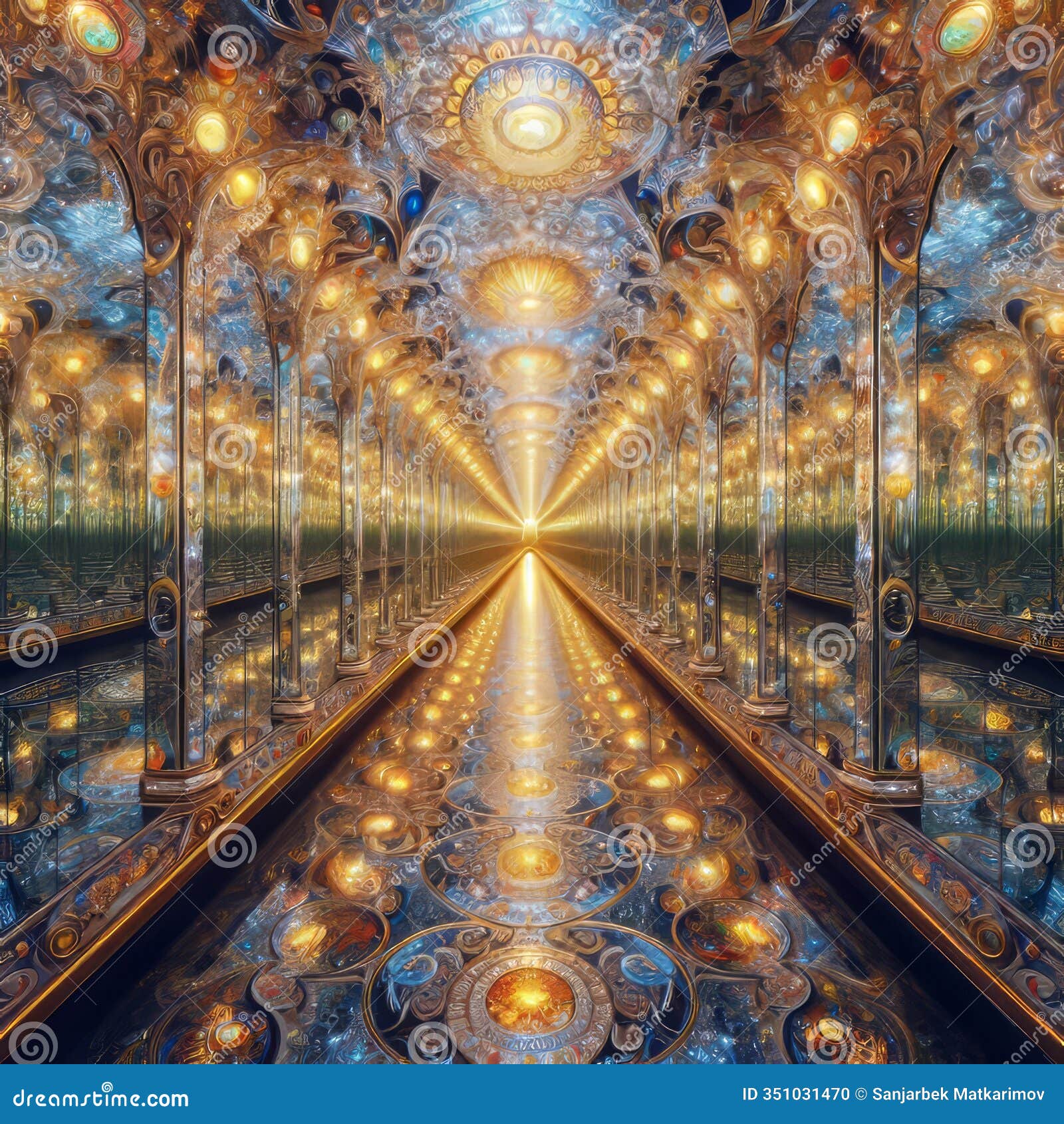 Hall of Mirrors a Corridor Lined with Mirrors that Reflect an En Stock ...