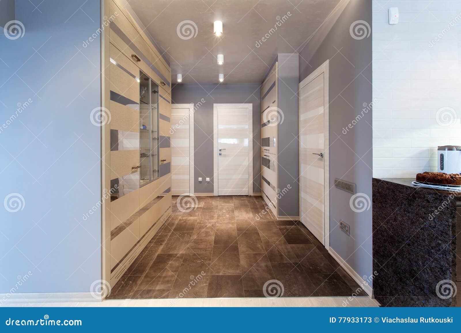 Hall in a modern apartment stock image. Image of vestibule - 77933173