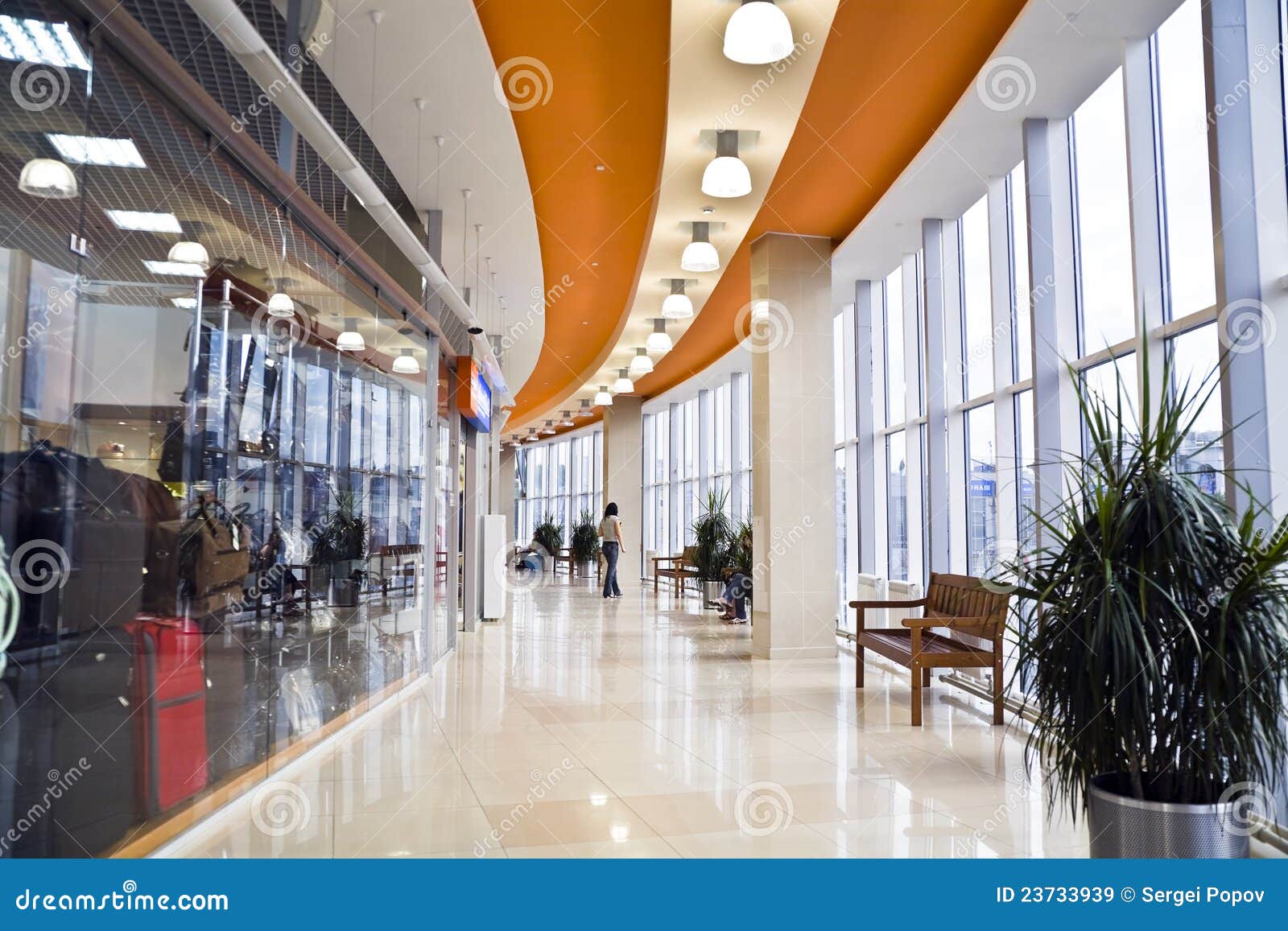 Hall of a Modern Business Centre Stock Image - Image of floor, corridor ...