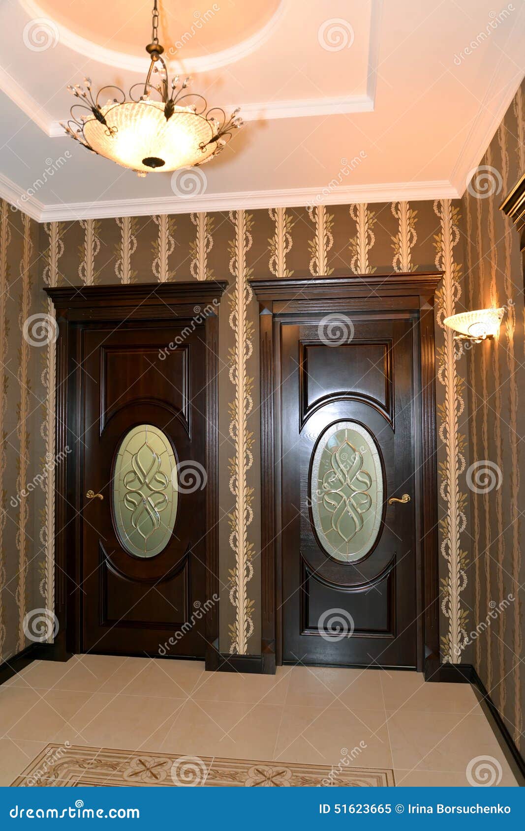 Hall in Modern Classical Style Stock Image - Image of pattern, glass ...