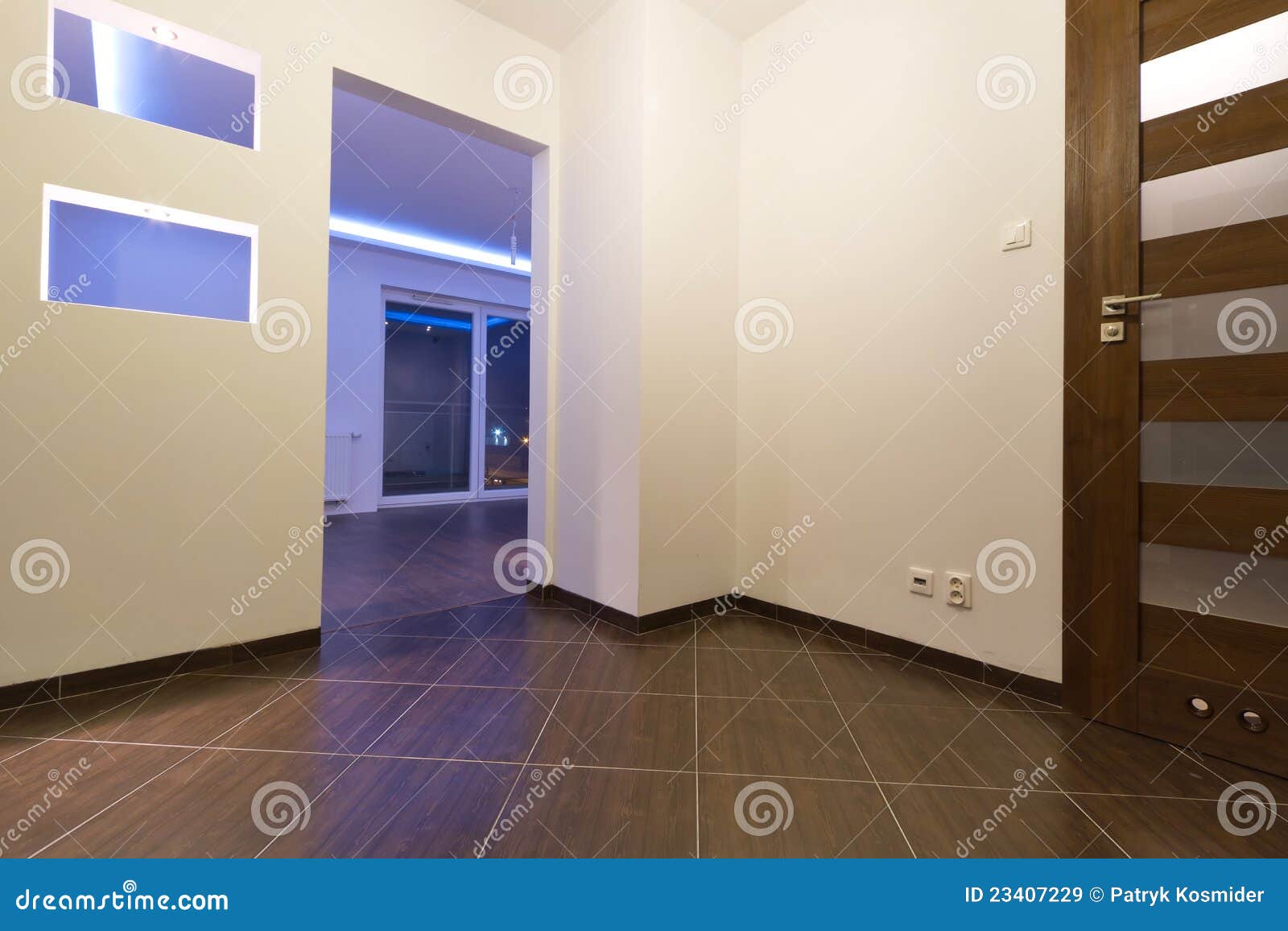 Hall of modern flat stock image. Image of ceiling, inside - 23407229