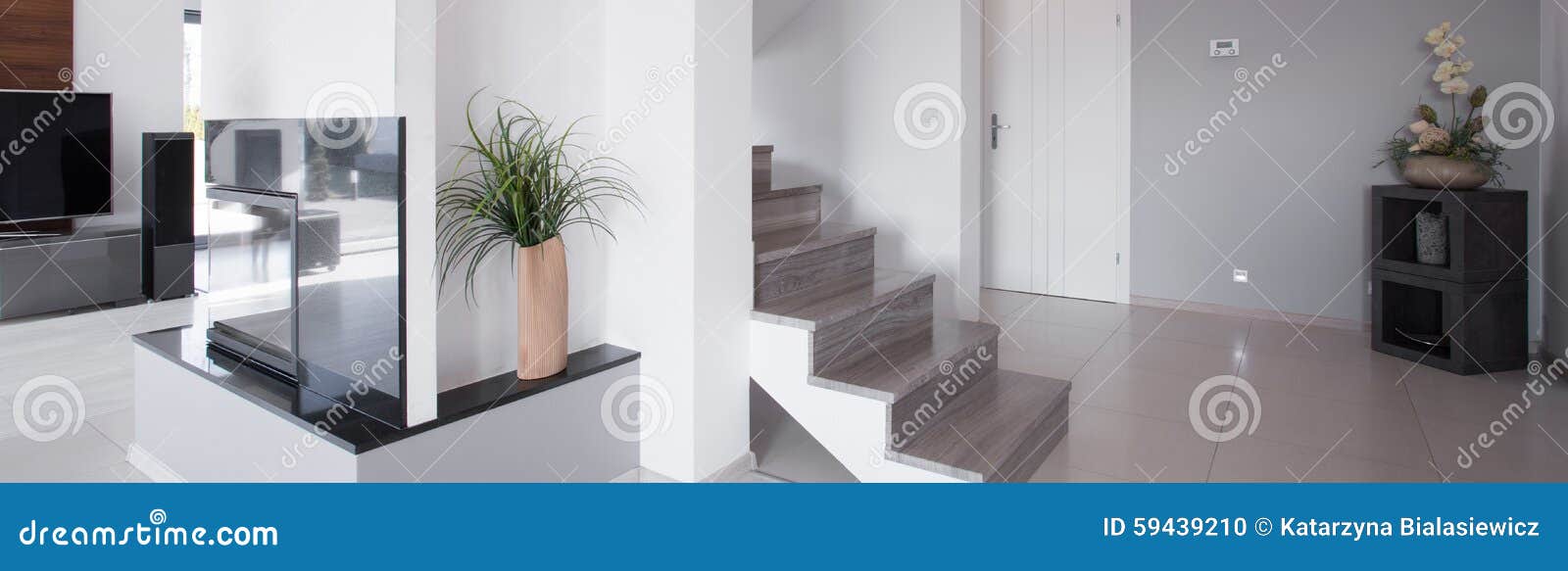 Hall in modern house stock photo. Image of modern, panoramic - 59439210