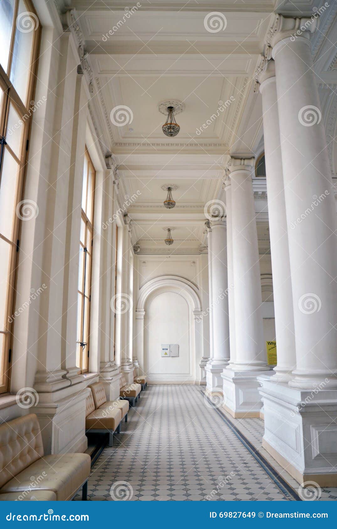 Hall in neoclassical style stock image. Image of geometry - 69827649