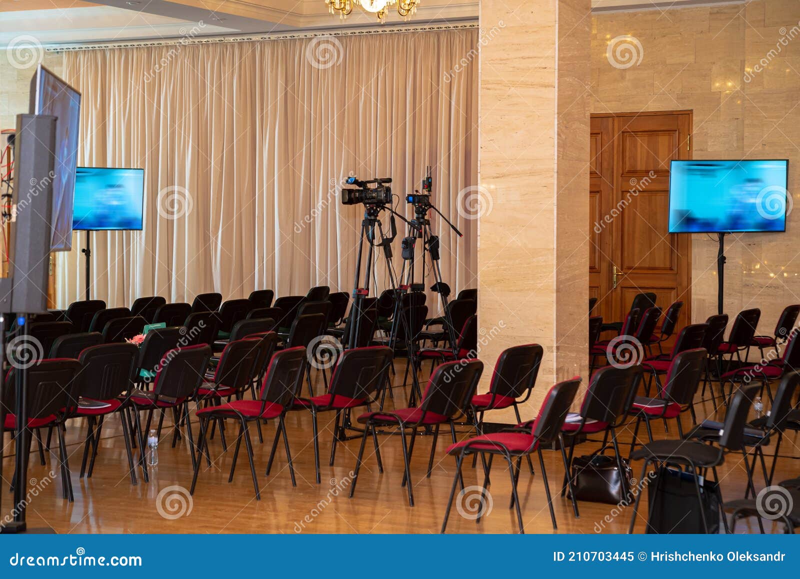 Hall for Press Conferences and Public Speaking Stock Image - Image of ...