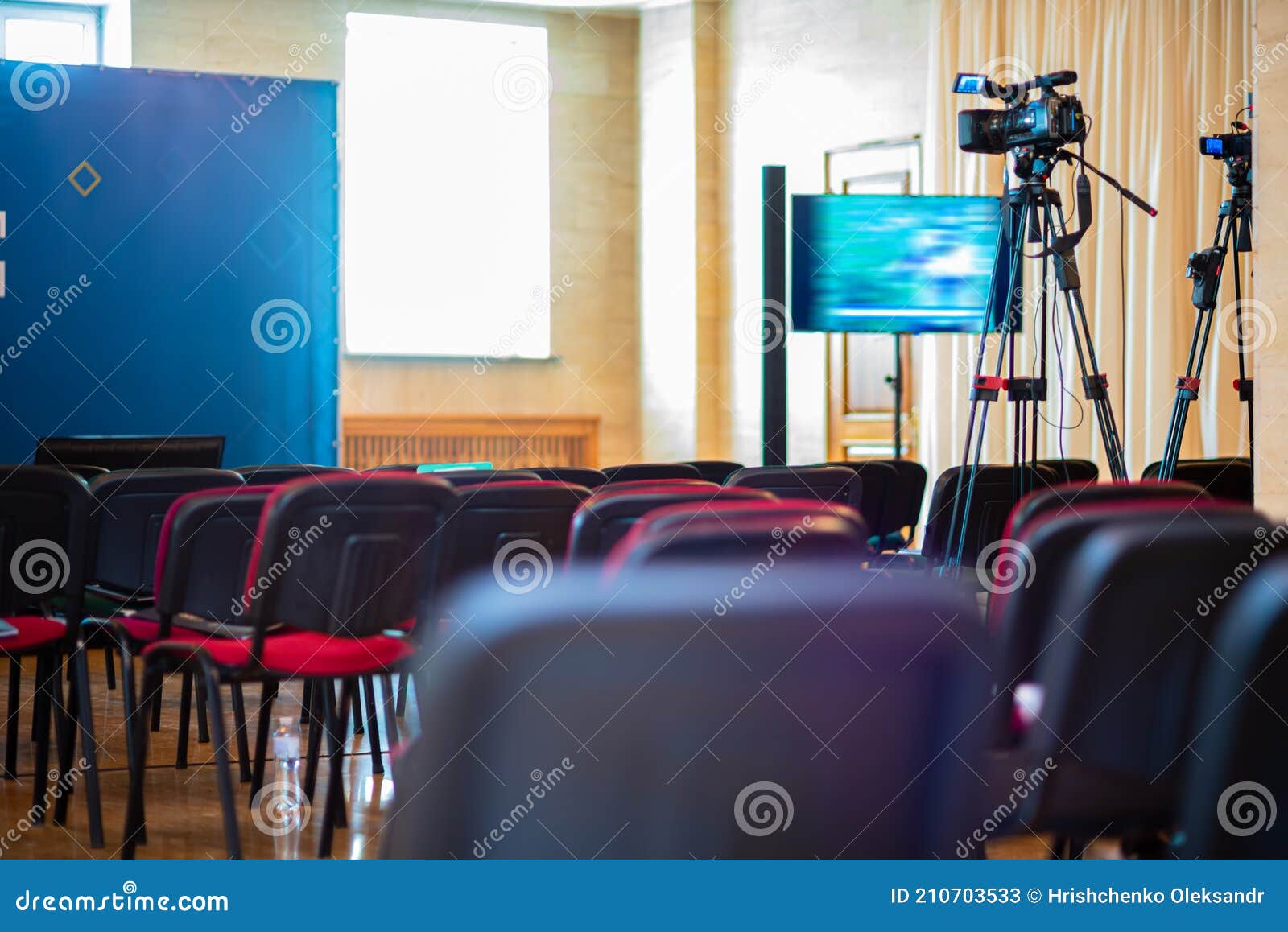 Hall for Press Conferences and Public Speaking Stock Image - Image of ...