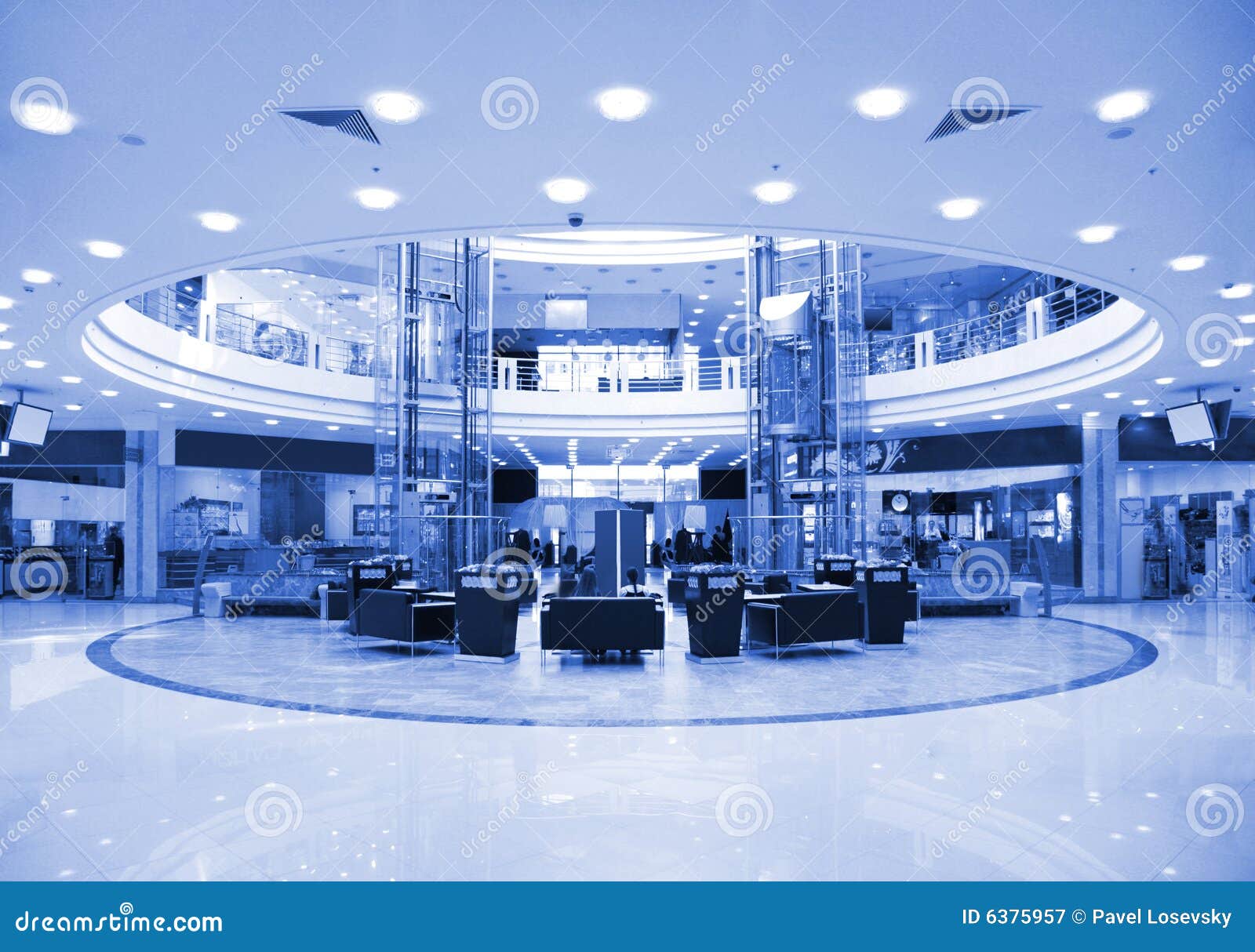 Hall Rond Au Centre Commercial Image stock - Image du salle, escalator ...