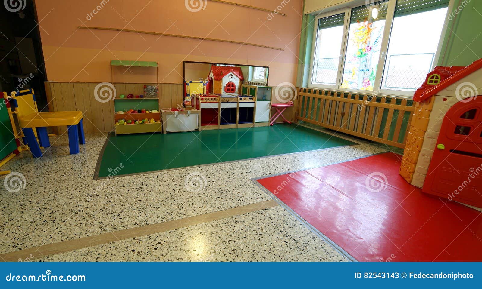 Hall of a School for Kids without People Stock Image - Image of atrium ...