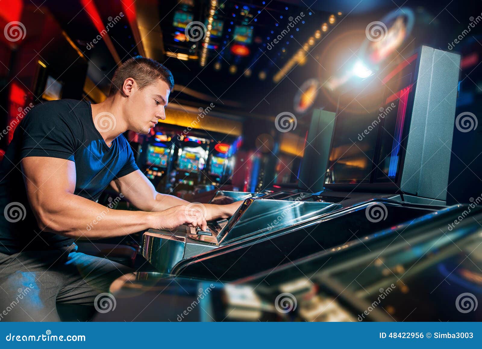 Hall of slot machines stock photo. Image of chip, caucasian - 48422956