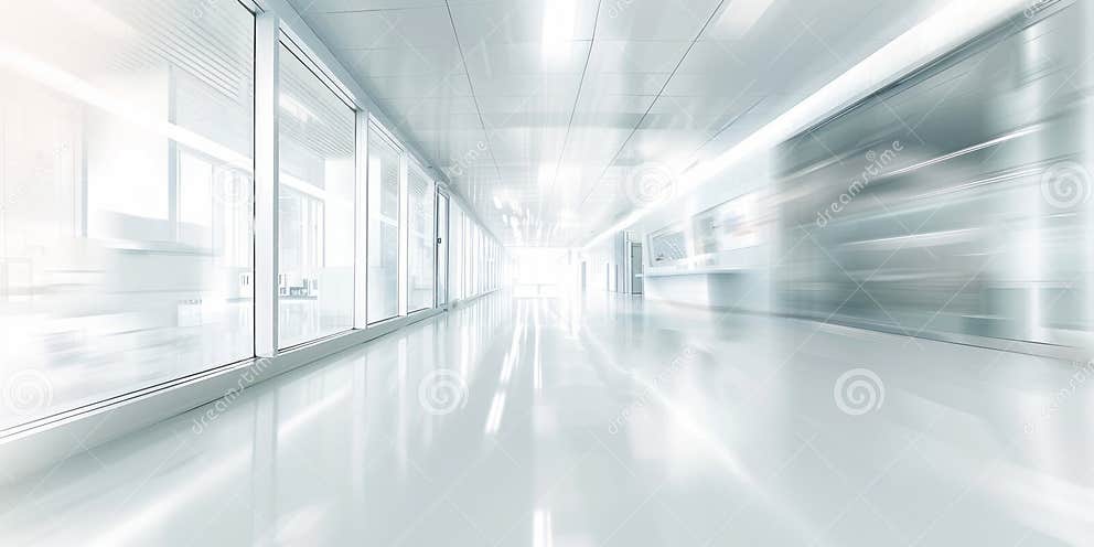 Hall of Solitude, an Empty, Spacious Hallway with a Central Bench Stock ...