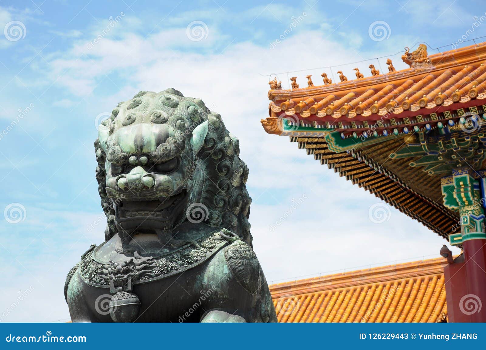 Chinese Guardian Lion. Gate of Supreme Harmony. Taihemen. Forbidden ...