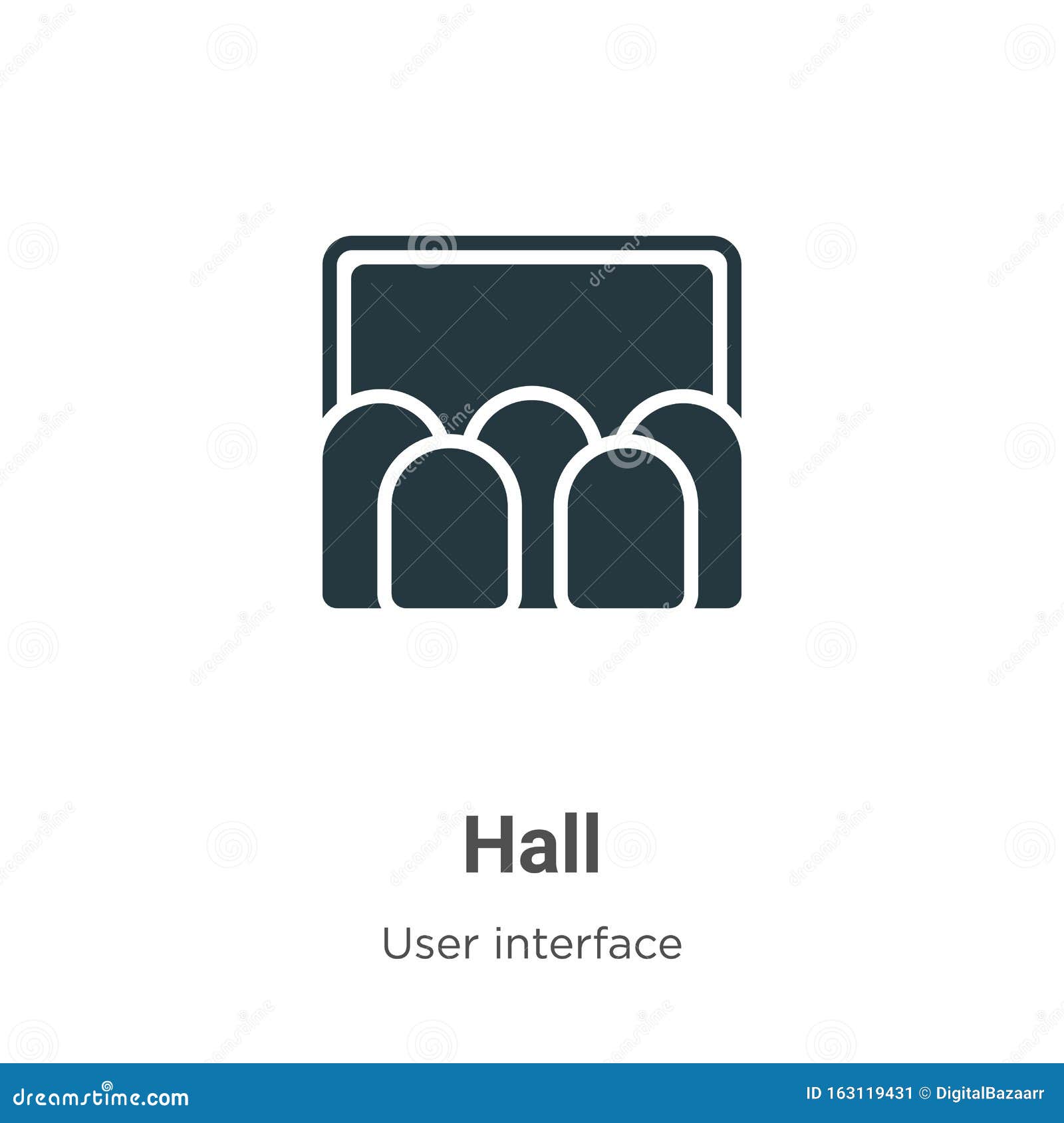 Hall Vector Icon on White Background. Flat Vector Hall Icon Symbol Sign ...