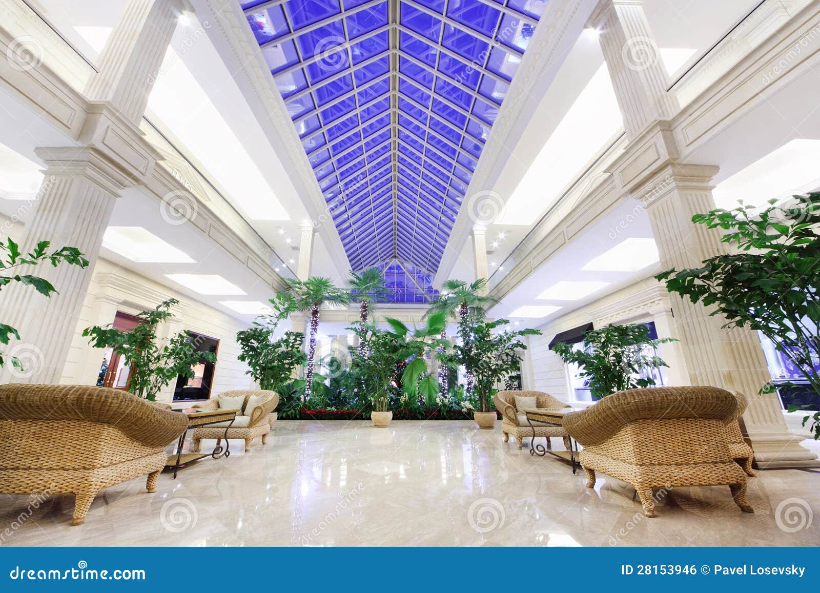 Hall with Wicker Chairs in Crocus City Mall Editorial Photo - Image of ...