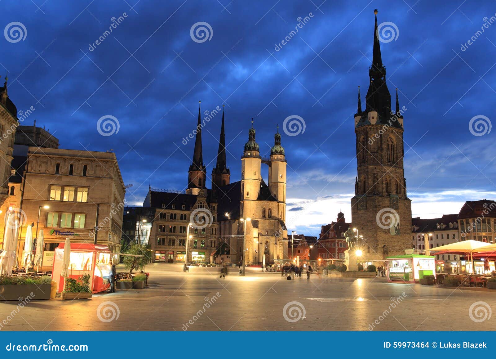 Halle at night editorial stock image. Image of square - 59973464