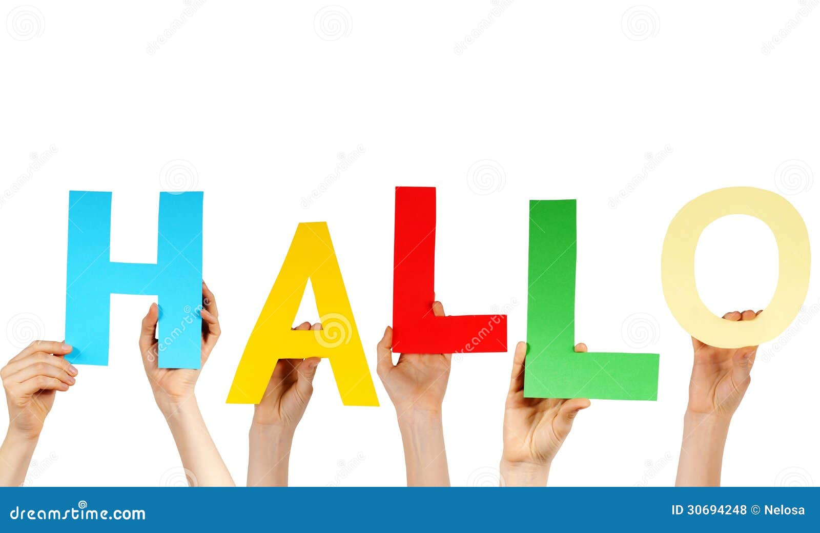 Hallo in den Buchstaben stockfoto. Bild von hallo, hotel - 30694248