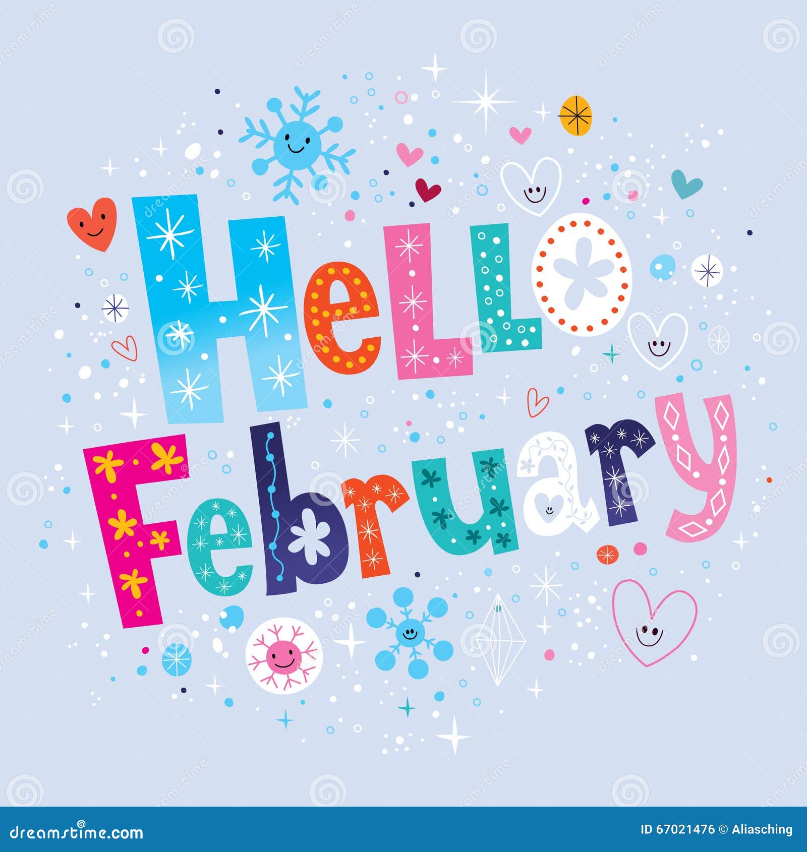 Hallo Februar vektor abbildung. Illustration von karte - 67021476