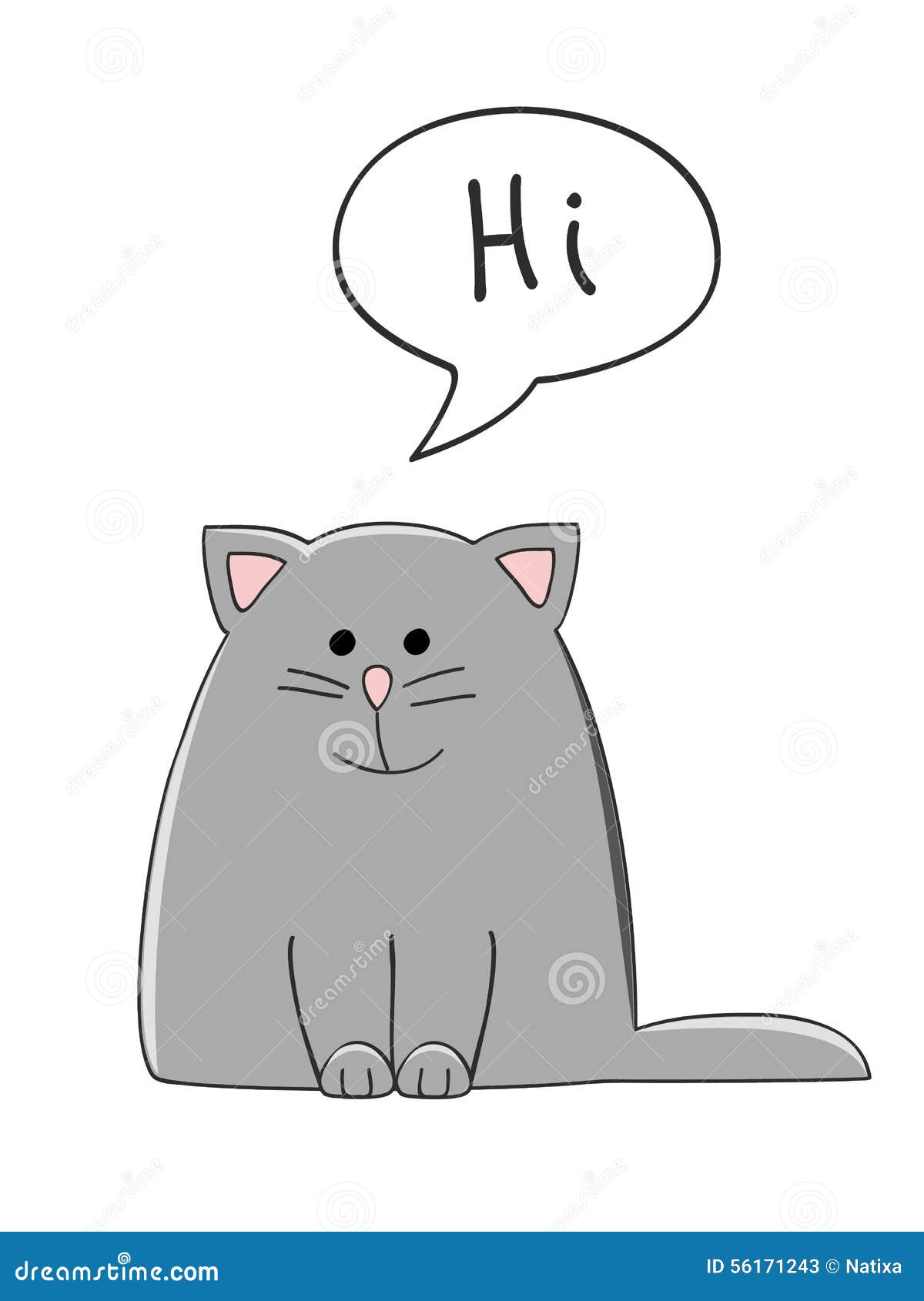 Hallo kat vector illustratie. Illustration of schilderij - 56171243