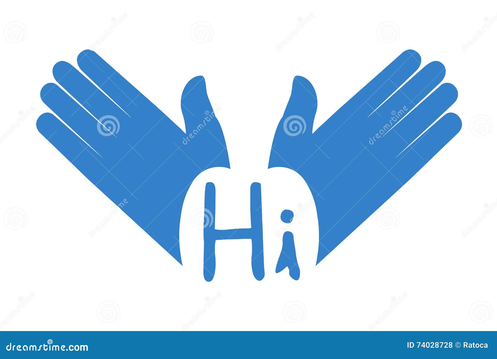 Hallo Symbol vektor abbildung. Illustration von hand - 74028728