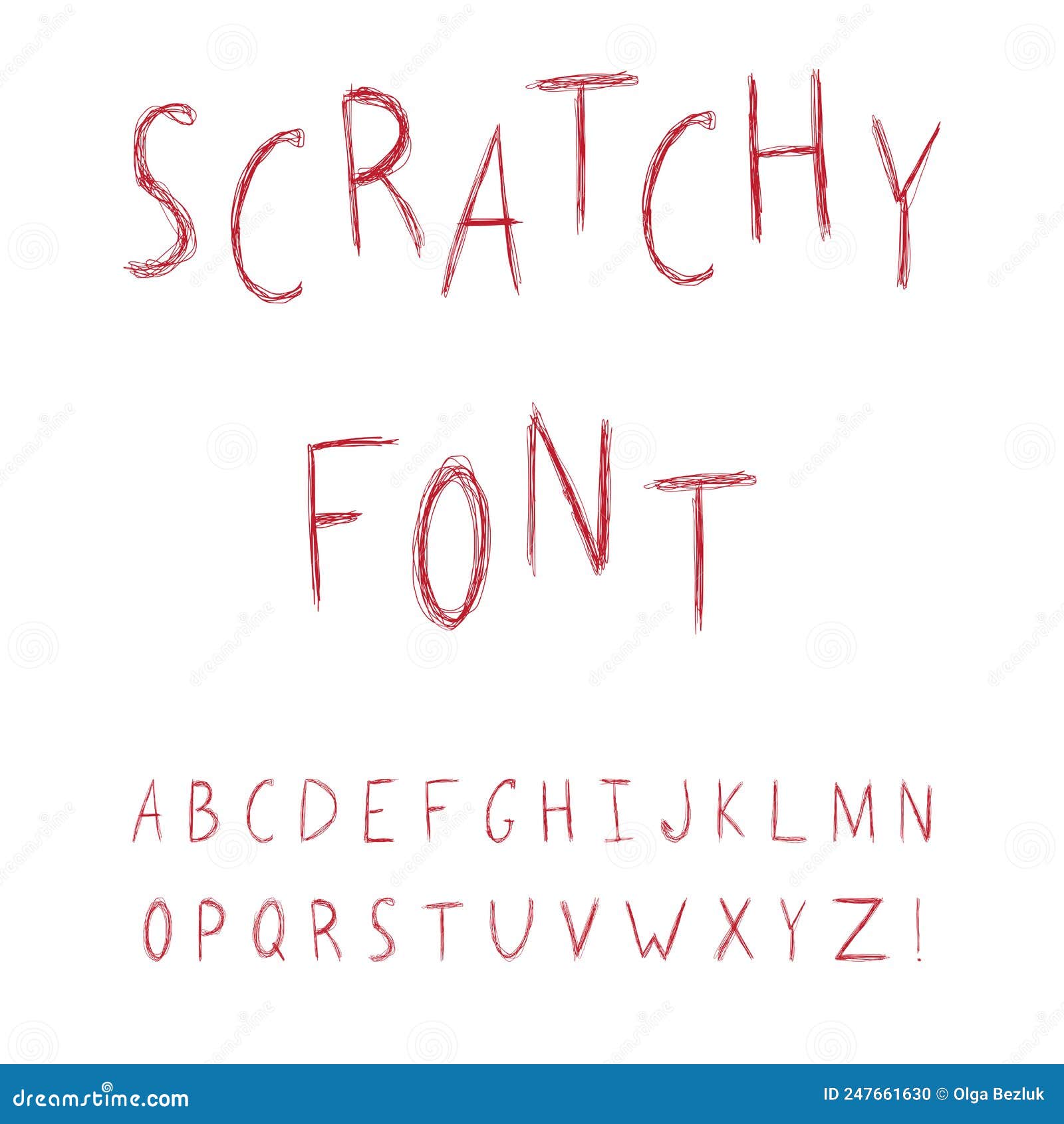 Scratchy Halloween Alphabet Font. Red Letters of the Alphabet. Vector ...