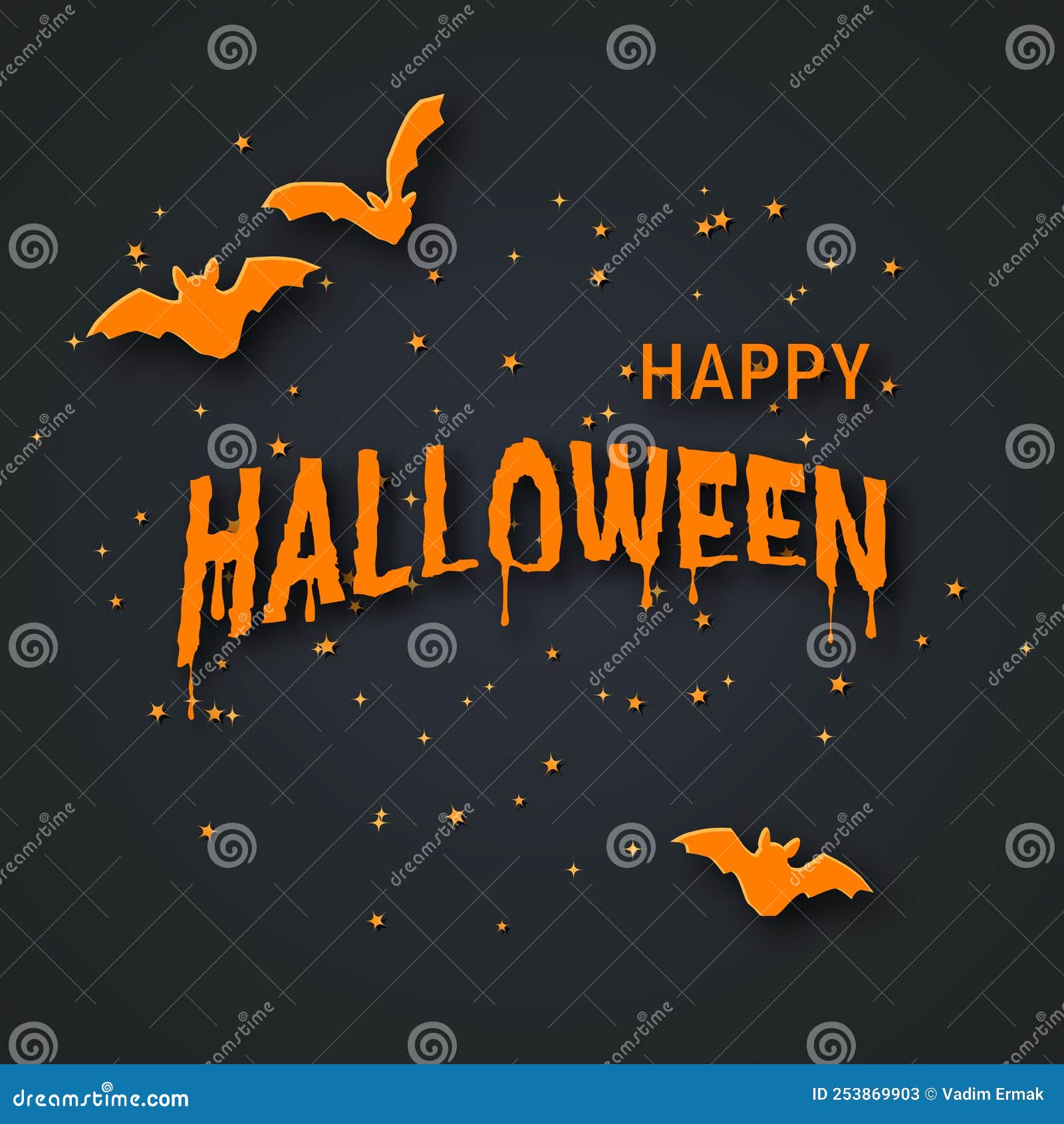 Halloween Black Scary Night Vector Illustration Stock Vector ...