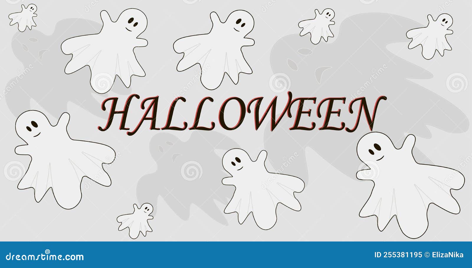 Scary Ghosts. Cute Halloween Ghost. White Silhouette Vector Boohoo ...