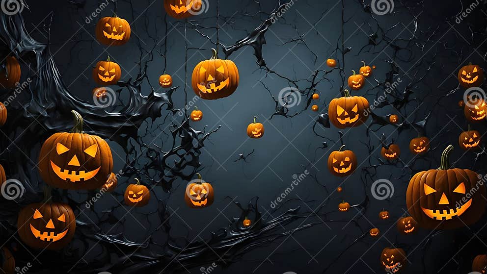 Halloween abstract art stock illustration. Illustration of pumpkin ...