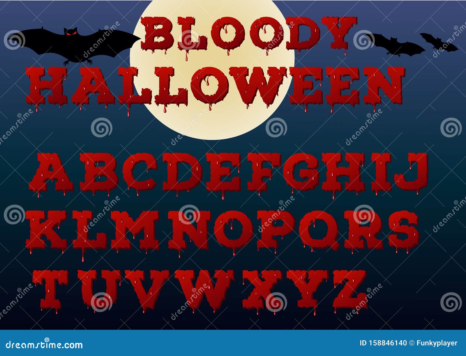 Halloween Alphabet. Bloody Effect Font. Vector Art Stock Vector ...