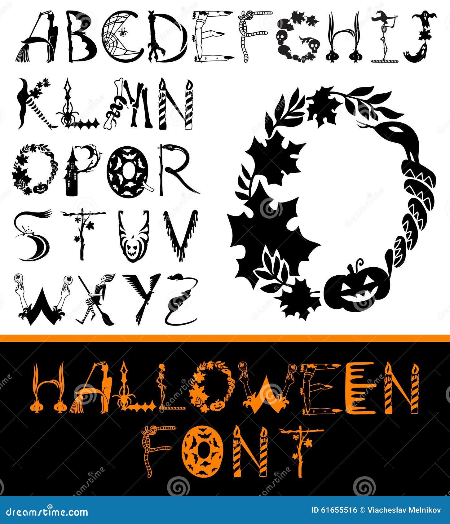 Halloween Haunted Letters Font Alphabet