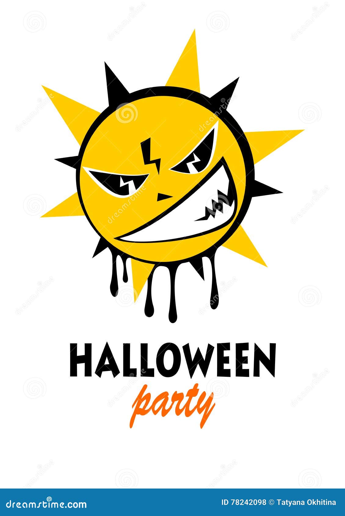 Halloween angry sun stock vector. Illustration of isolated - 78242098