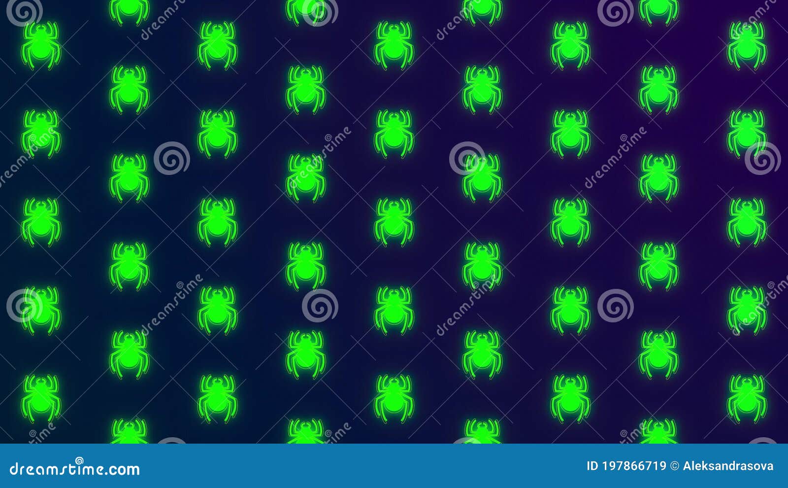 Halloween Animated Glow Neon Spiders on Dark Background. 4k Loopable ...