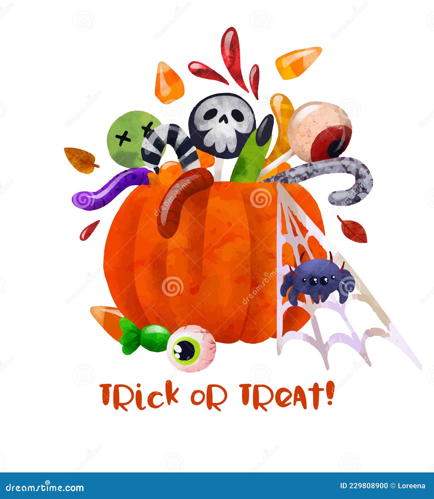 Halloween Art, Hand Drawn Vector Watercolor Art. Stock Vector ... Halloween Art, Hand Drawn Vector Watercolor Art. Stock Vector ...