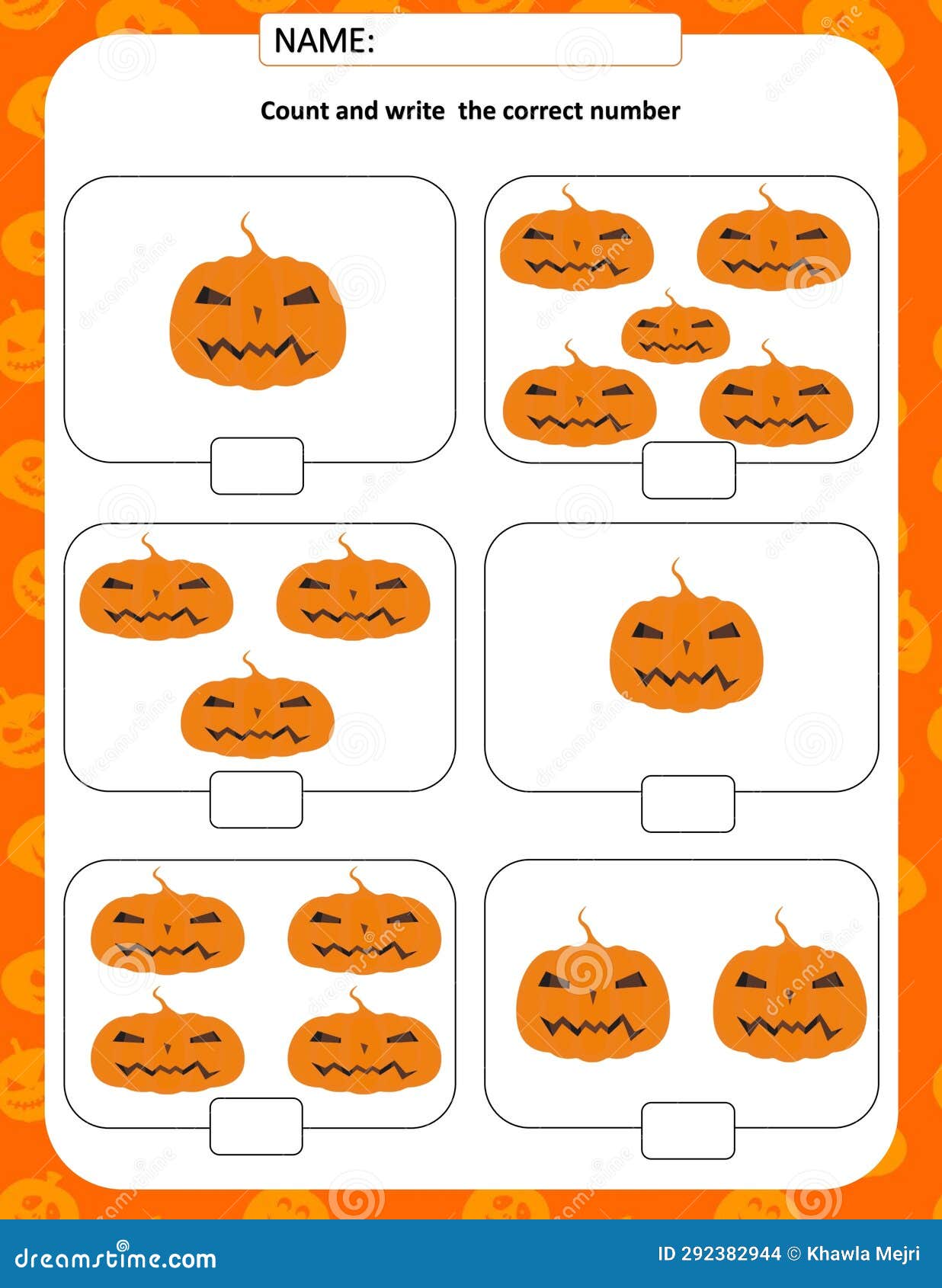 Halloween Back To School Mathematics Numbers Kindergarten Morning ...