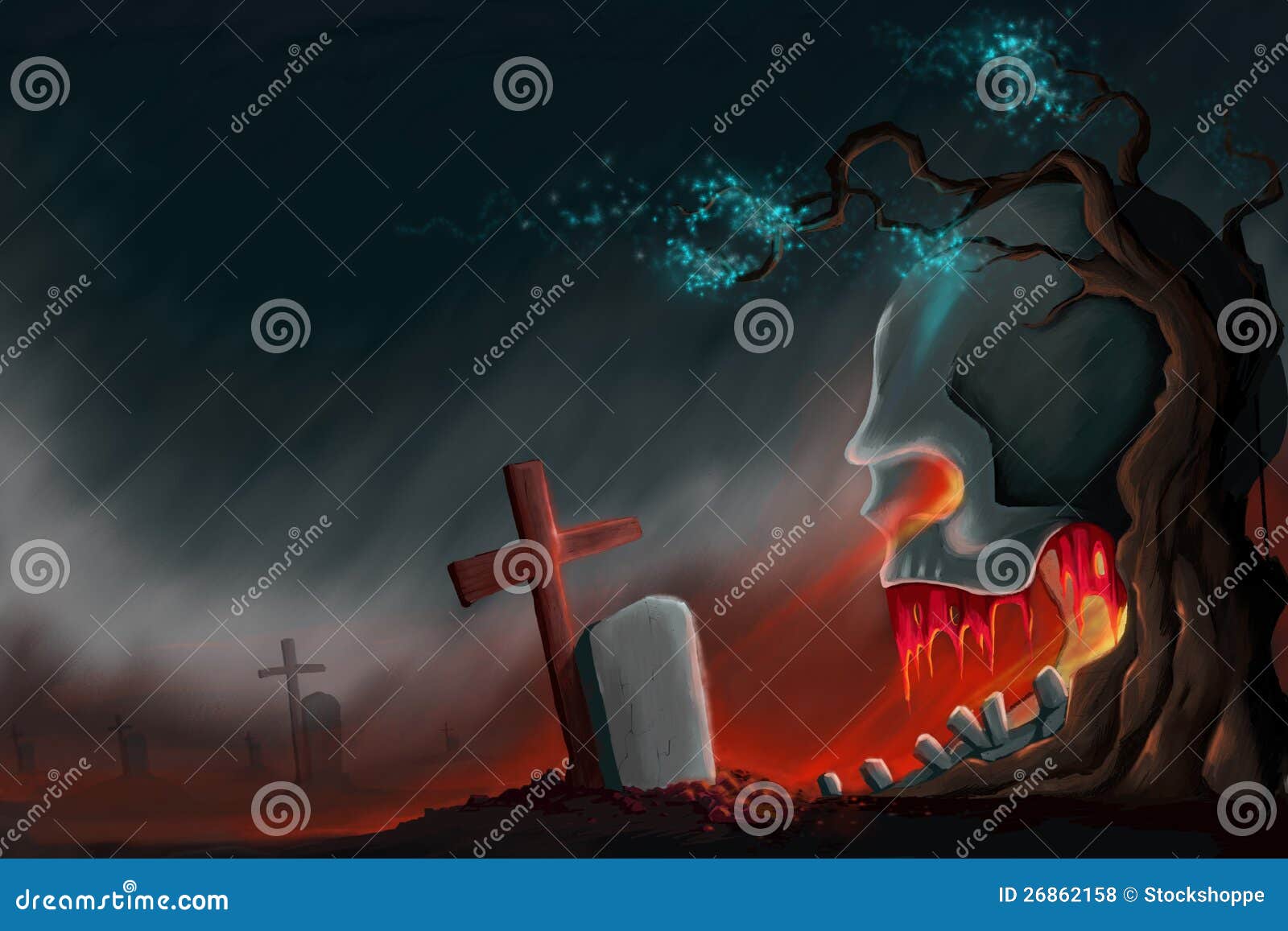 Haunted Skull Stock Illustrations – 4,903 Haunted Skull Stock ...