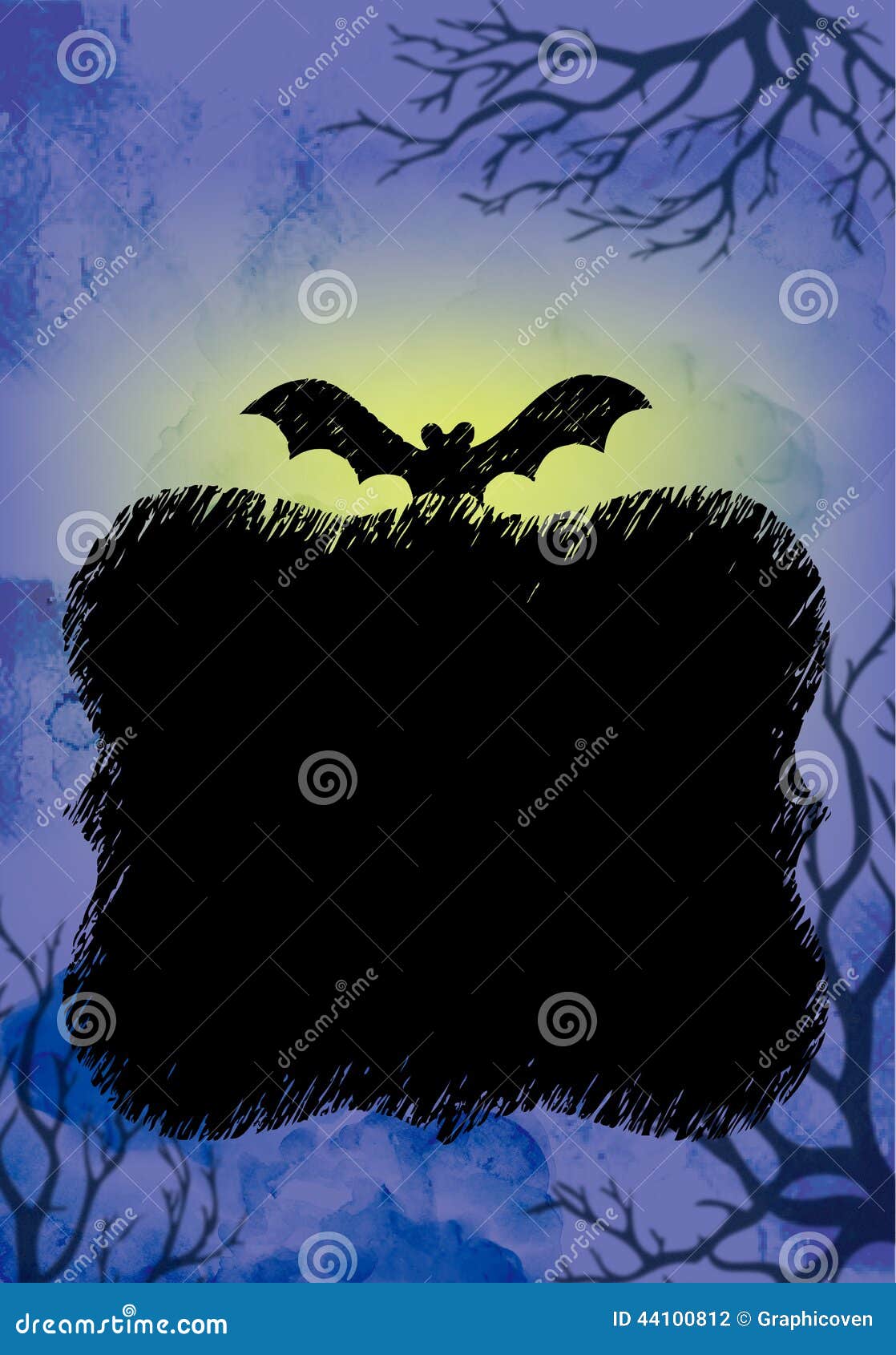Halloween Background Blue stock illustration. Illustration of template ...